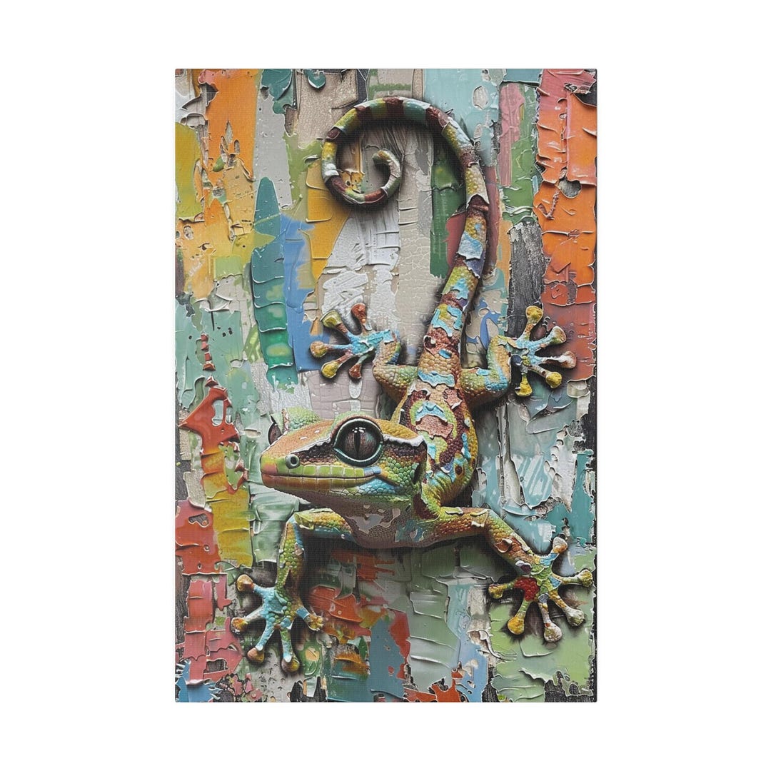 Abstract Gecko Modern Art Print Gecko Lizards Wall Art Pet Canvas Wall ...