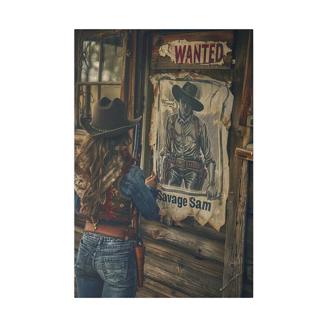 Wild West Fantasy Wanted Poster Savage Sam Nostalgic Antique Humorous ...