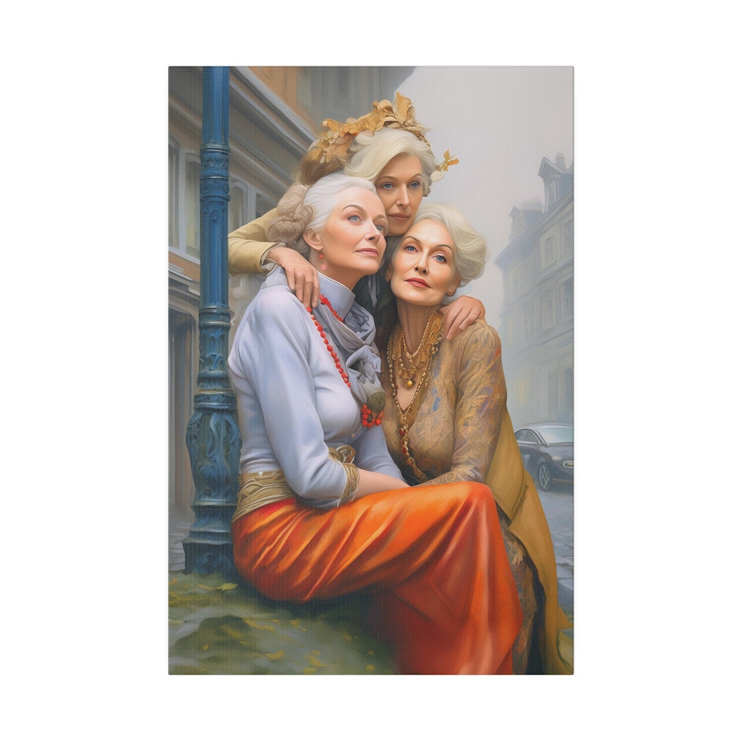 Sisters Three Senior Sisters Strike a Pose on a Foggy London Street ...