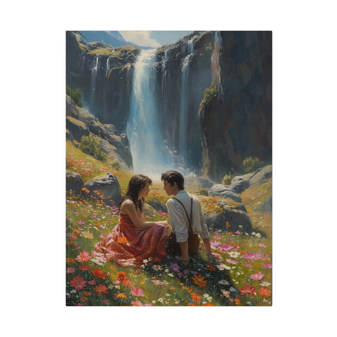 Couple at Waterfall - a Young Couple Enjoy a Romantic Spot Across From ...