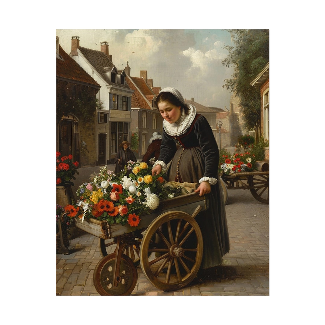 Woman With Flower Cart 7 - Old Town Village Square, Cart Overflowing ...