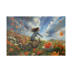 Flower Field Folly Bike Riding Floral Nature Beauty Bright Colorful ...