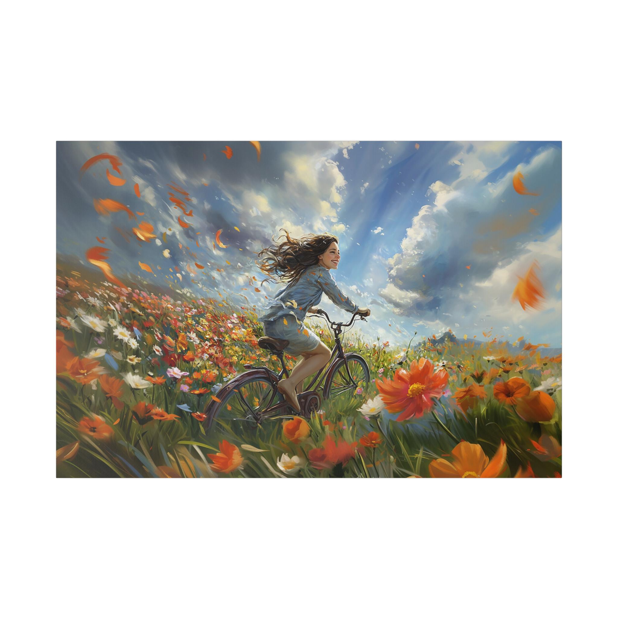 Flower Field Folly Bike Riding Floral Nature Beauty Bright Colorful ...