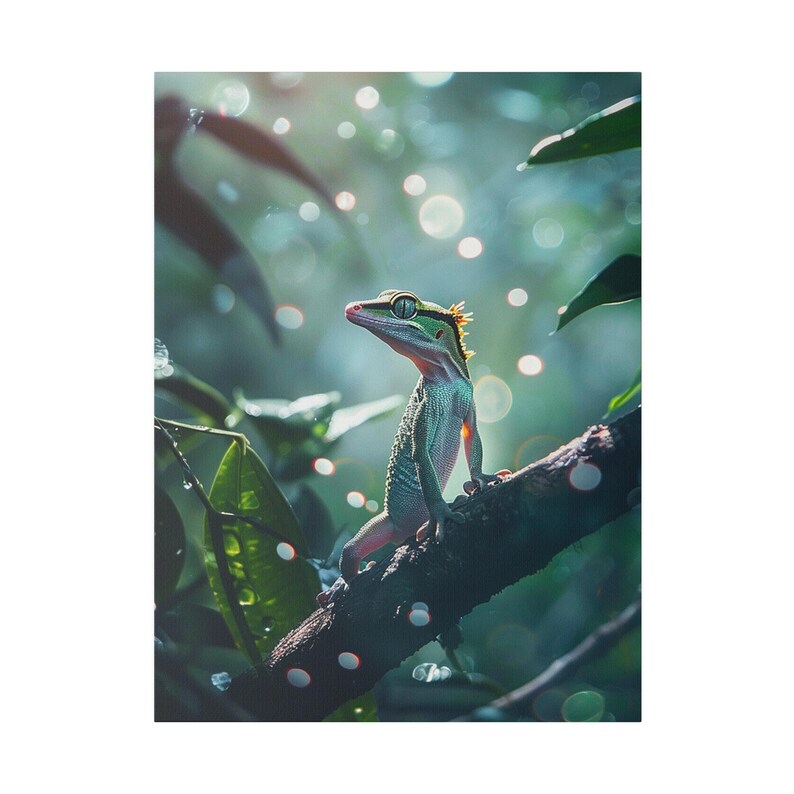 Realistic Gecko Modern Art Watercolor Style Gecko Lizards Wall Art Pet ...