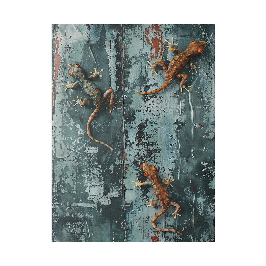 Abstract Gecko Modern Art Print Gecko Lizards Wall Art Pet Canvas Wall ...