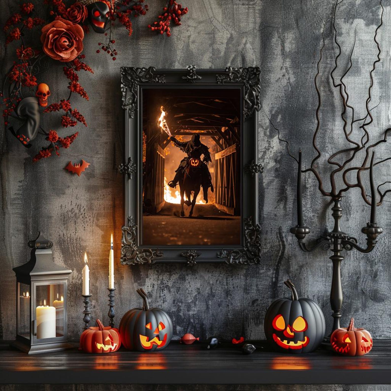 Halloween Decoration Headless Horseman Macabre Modern Art Classic ...