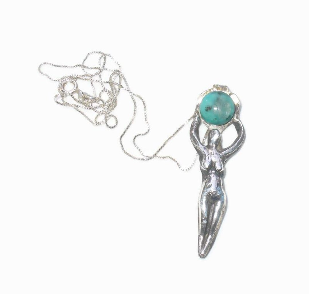 Gaea Greek Goddess Pendant : Gaia With Chrysocholla - Etsy