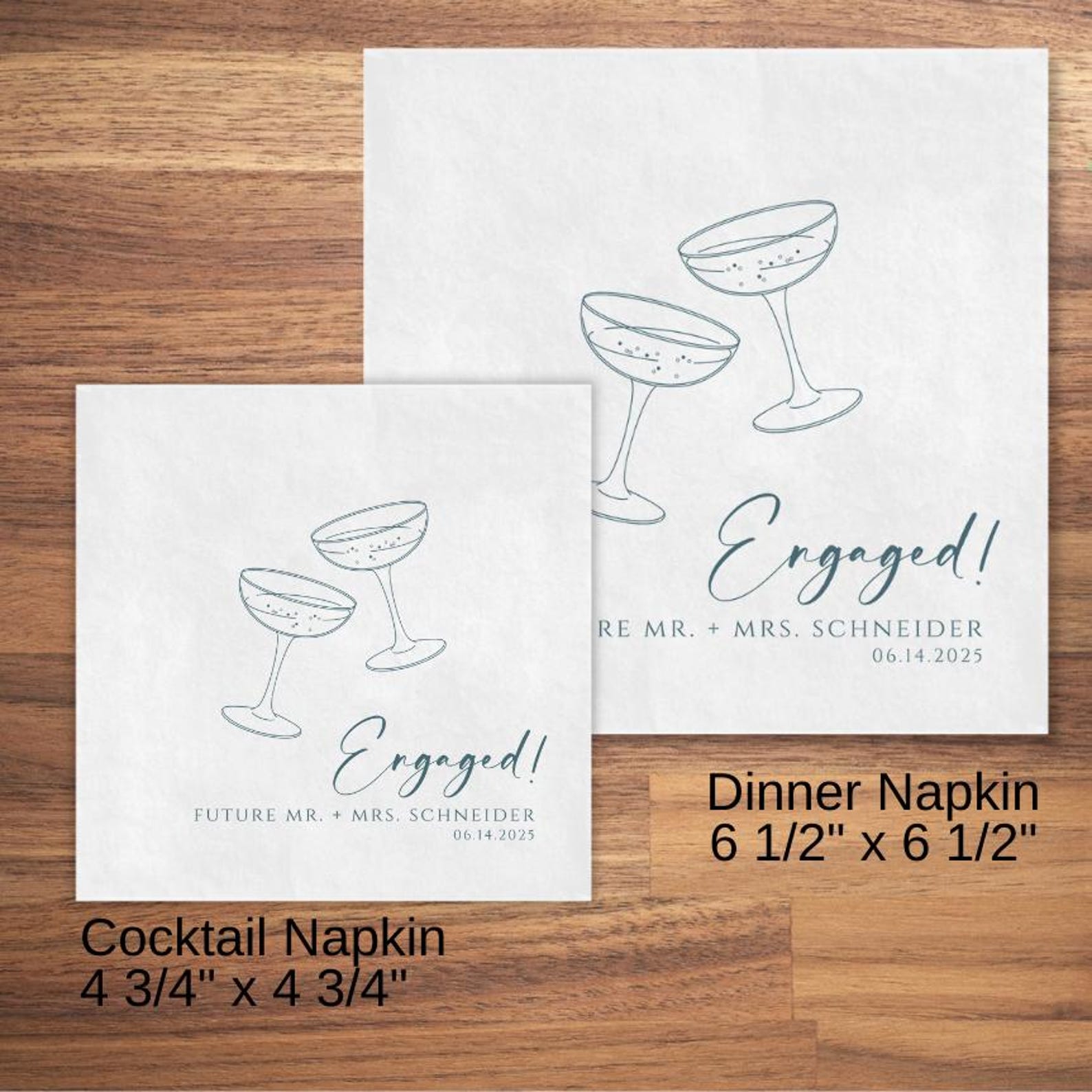 Engagement Party Napkins, Custom Engagement Napkins, Personalized ...