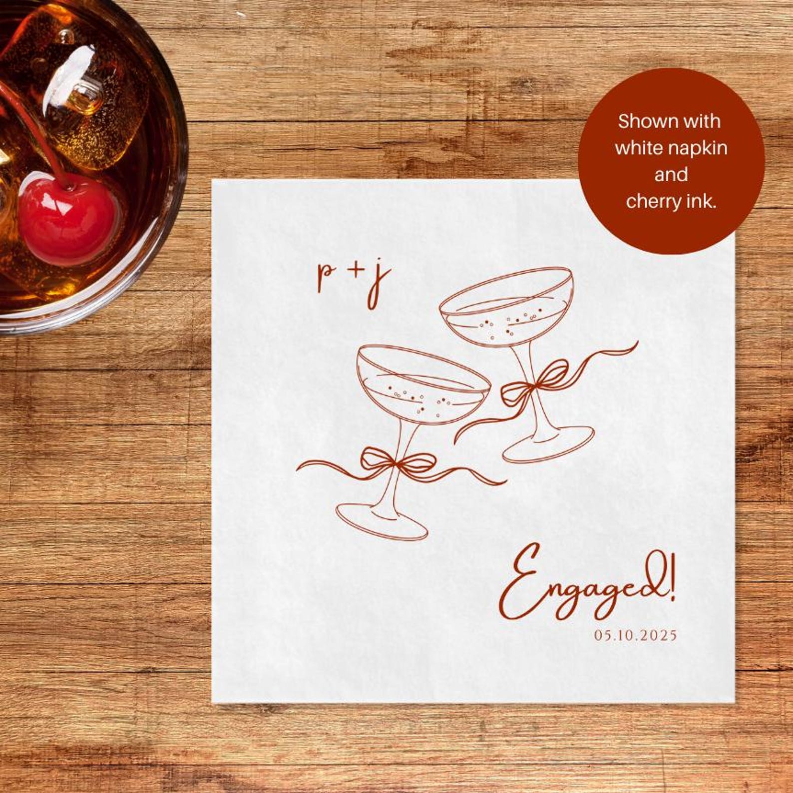 Engagement Party Napkins, Custom Engagement Napkins, Personalized ...
