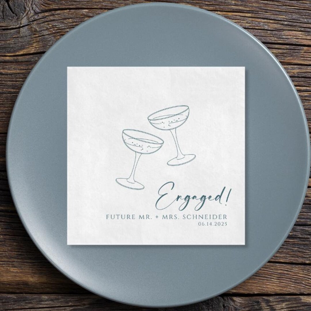 Engagement Party Napkins, Custom Engagement Napkins, Personalized ...