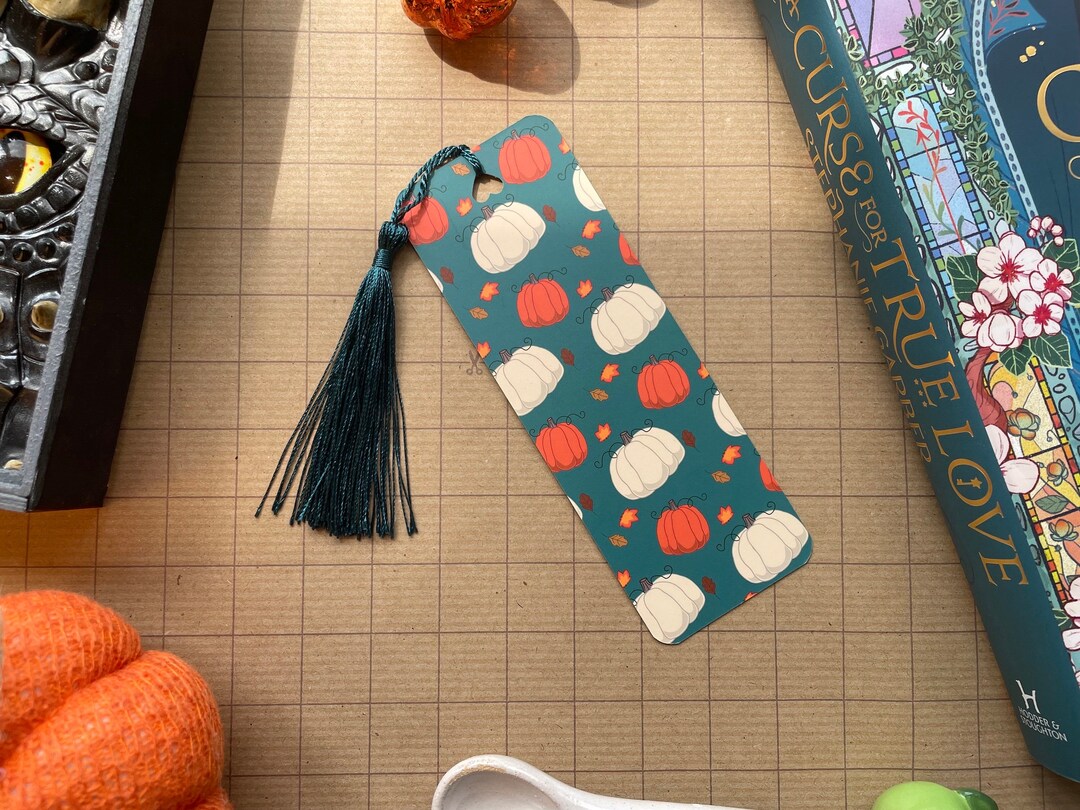 Pumpkin Bookmark | Bookmark With Tassel | Cozy Autumnal Design | Girly ...