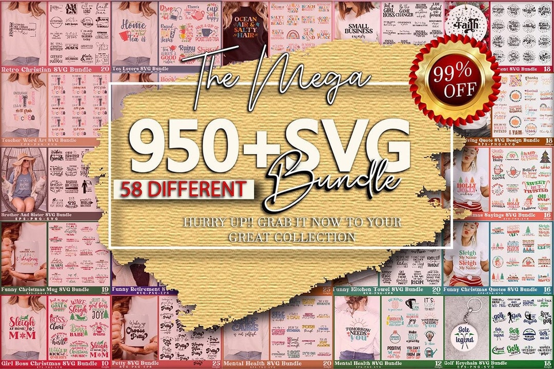 Mega SVG Bundle: 950+ Inspirational & Fun Quotes in SVG, Eps, Png ...