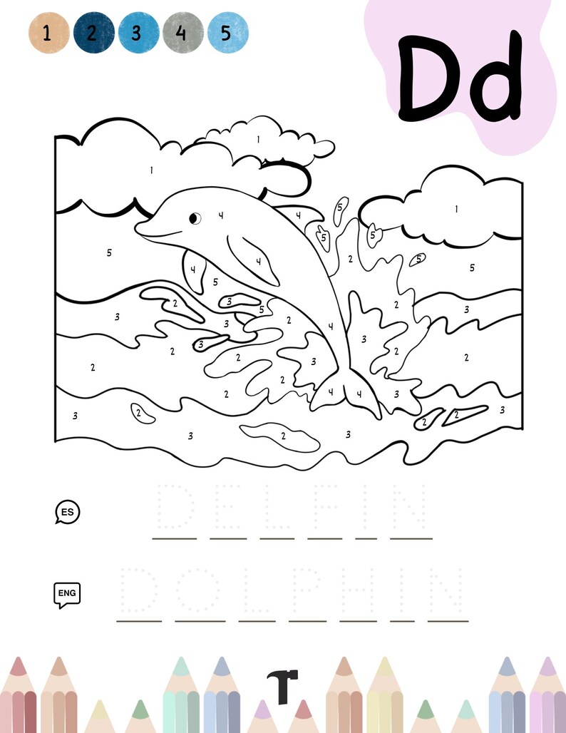 Printable Coloring Book Color by Numbers A-Z Coloring Pages for Kids ...