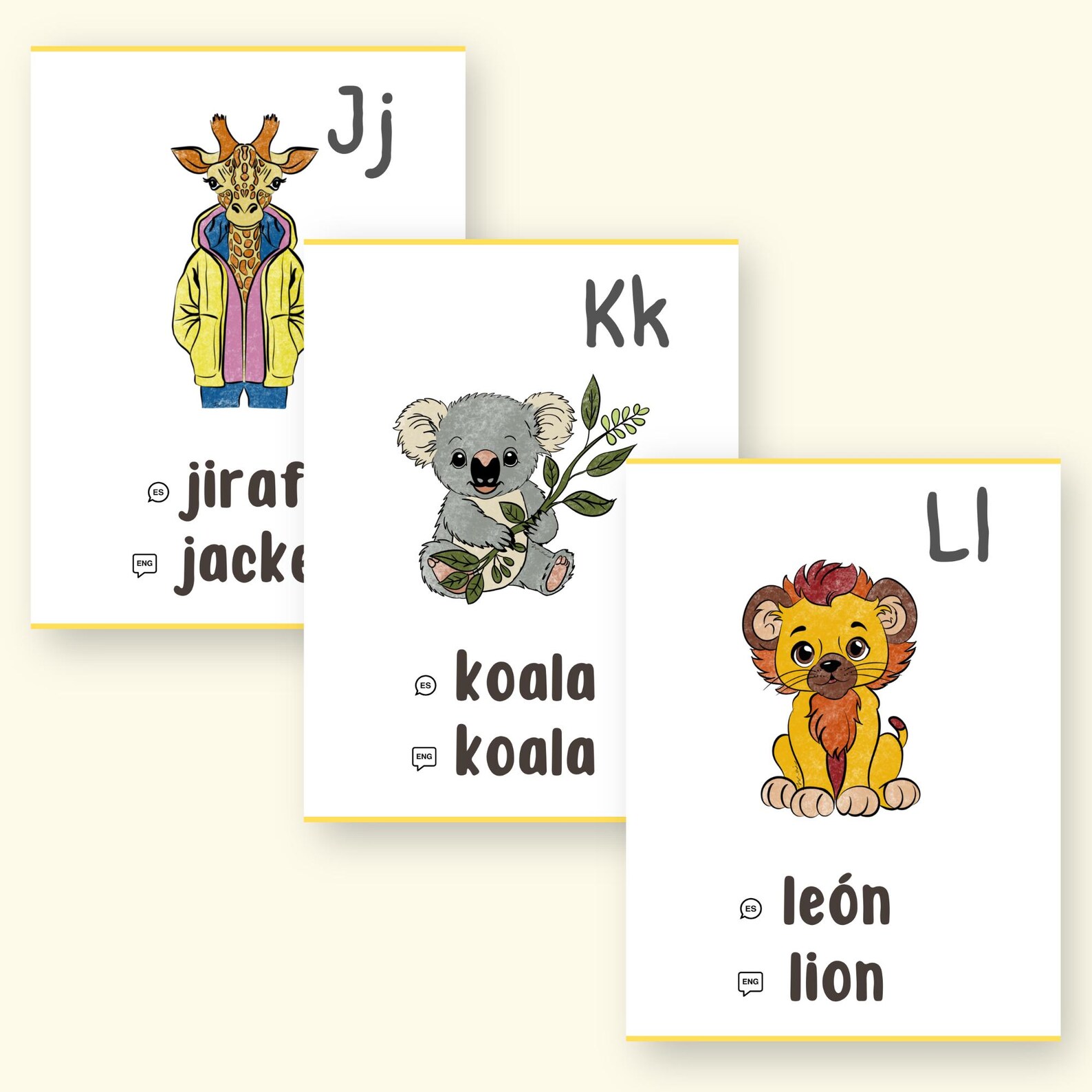 Bilingual Alphabet Posters & Flashcards Printable English and Spanish ...