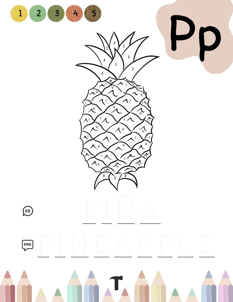 Printable Coloring Book Color by Numbers A-Z Coloring Pages for Kids ...