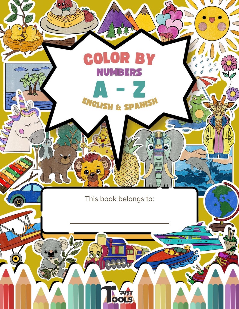 Printable Coloring Book Color by Numbers A-Z Coloring Pages for Kids ...