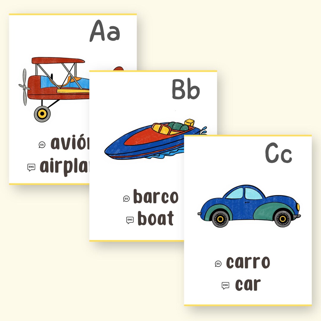 Bilingual Alphabet Posters & Flashcards Printable English and Spanish ...