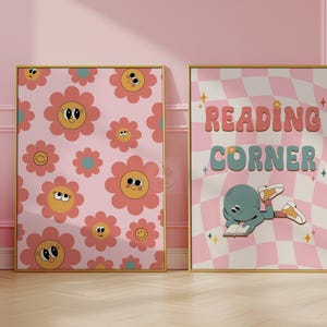 Set of 3 Printable Retro Posters for Reading Nook, Vintage Reading ...