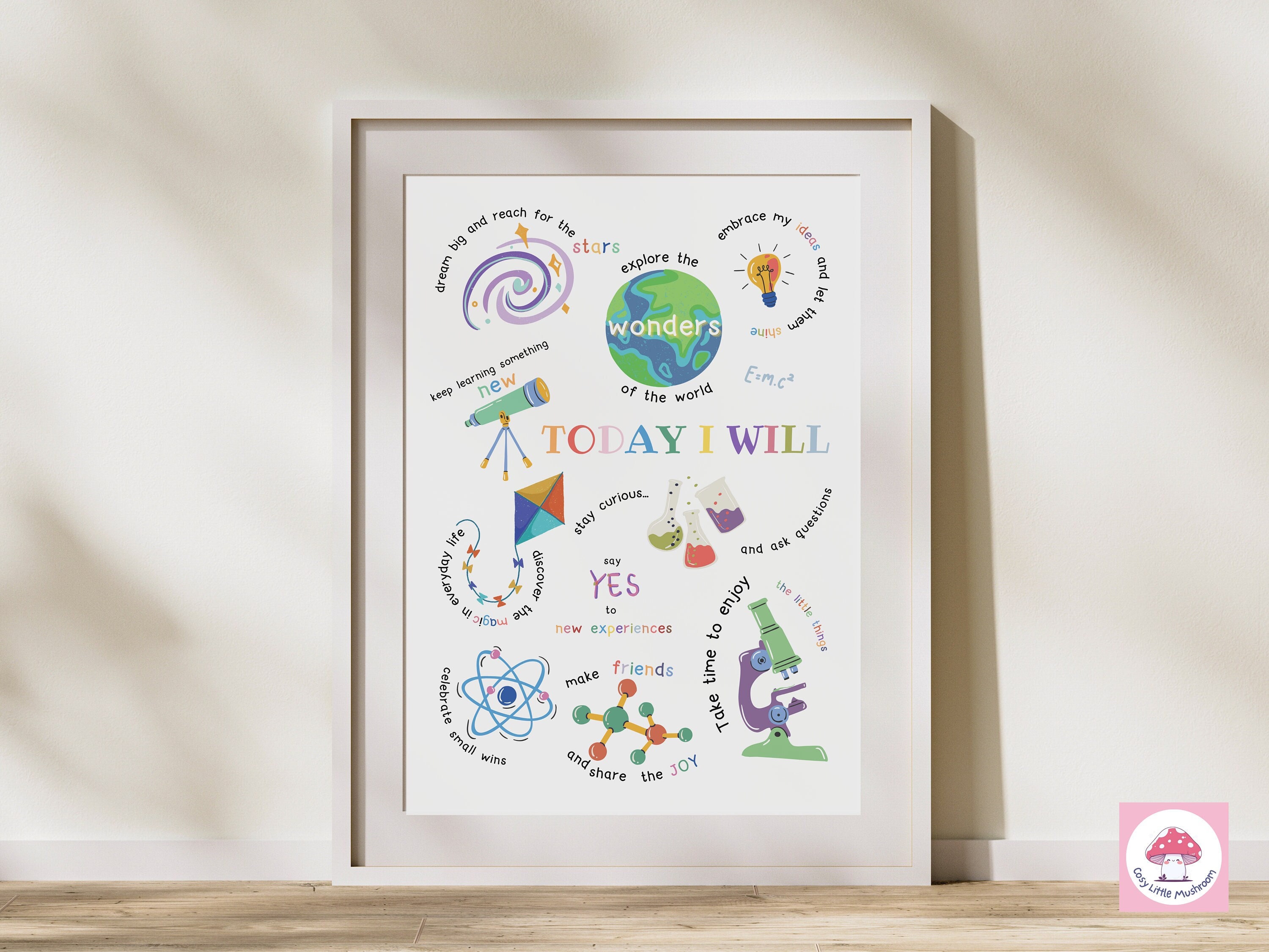 Science-themed Affirmation Poster for Kids, Classroom Poster Printable ...