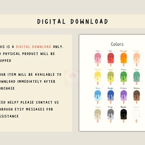 Color Poster for Kids, Montessori Color Chart Printable, Classroom ...