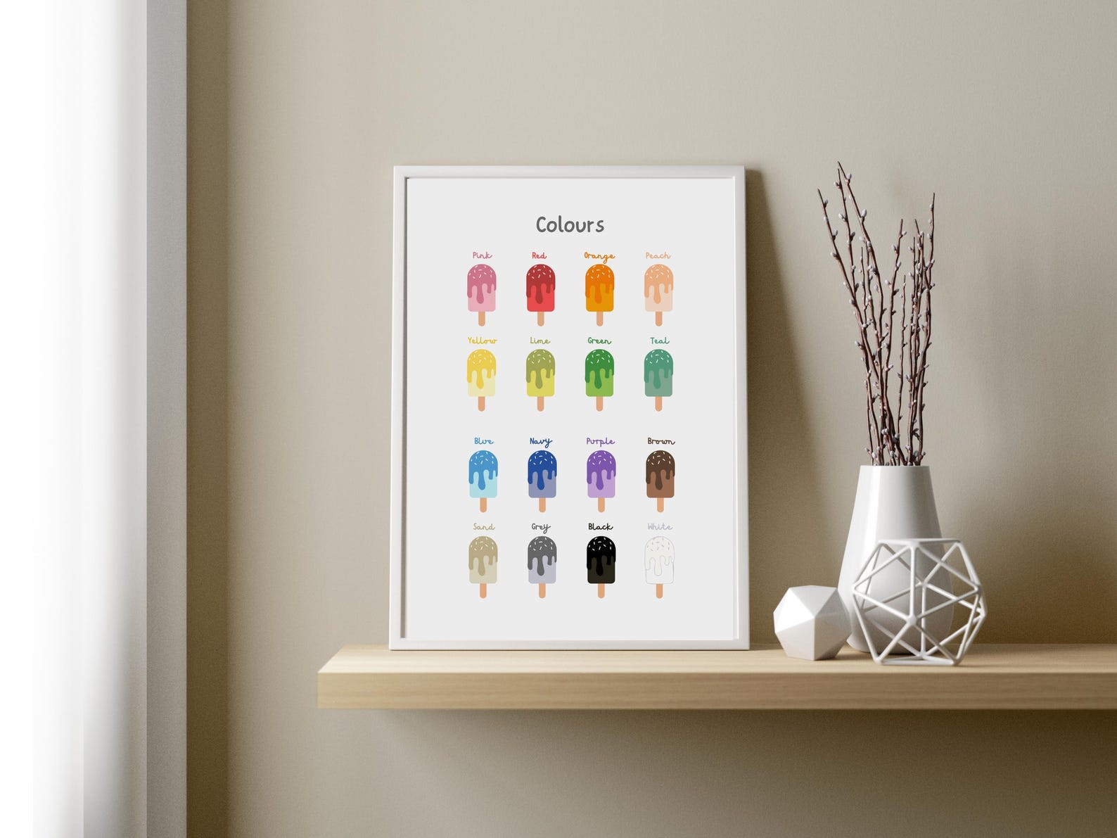 Color Poster for Kids, Montessori Color Chart Printable, Classroom ...