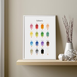 Color Poster for Kids, Montessori Color Chart Printable, Classroom ...