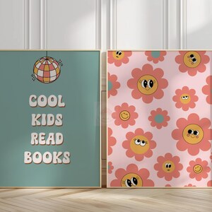 Set of 3 Printable Retro Posters for Reading Nook, Vintage Reading ...