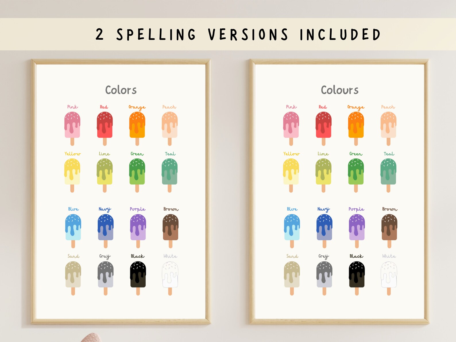 Color Poster for Kids, Montessori Color Chart Printable, Classroom ...