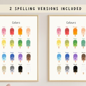 Color Poster for Kids, Montessori Color Chart Printable, Classroom ...