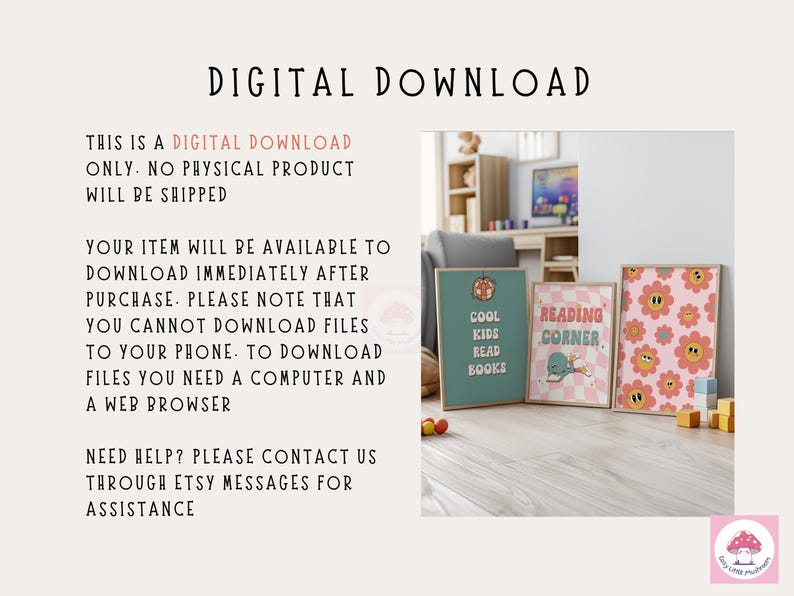 Set of 3 Printable Retro Posters for Reading Nook, Vintage Reading Corner Signs, Library Retro ...