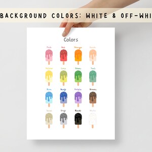 Color Poster for Kids, Montessori Color Chart Printable, Classroom ...