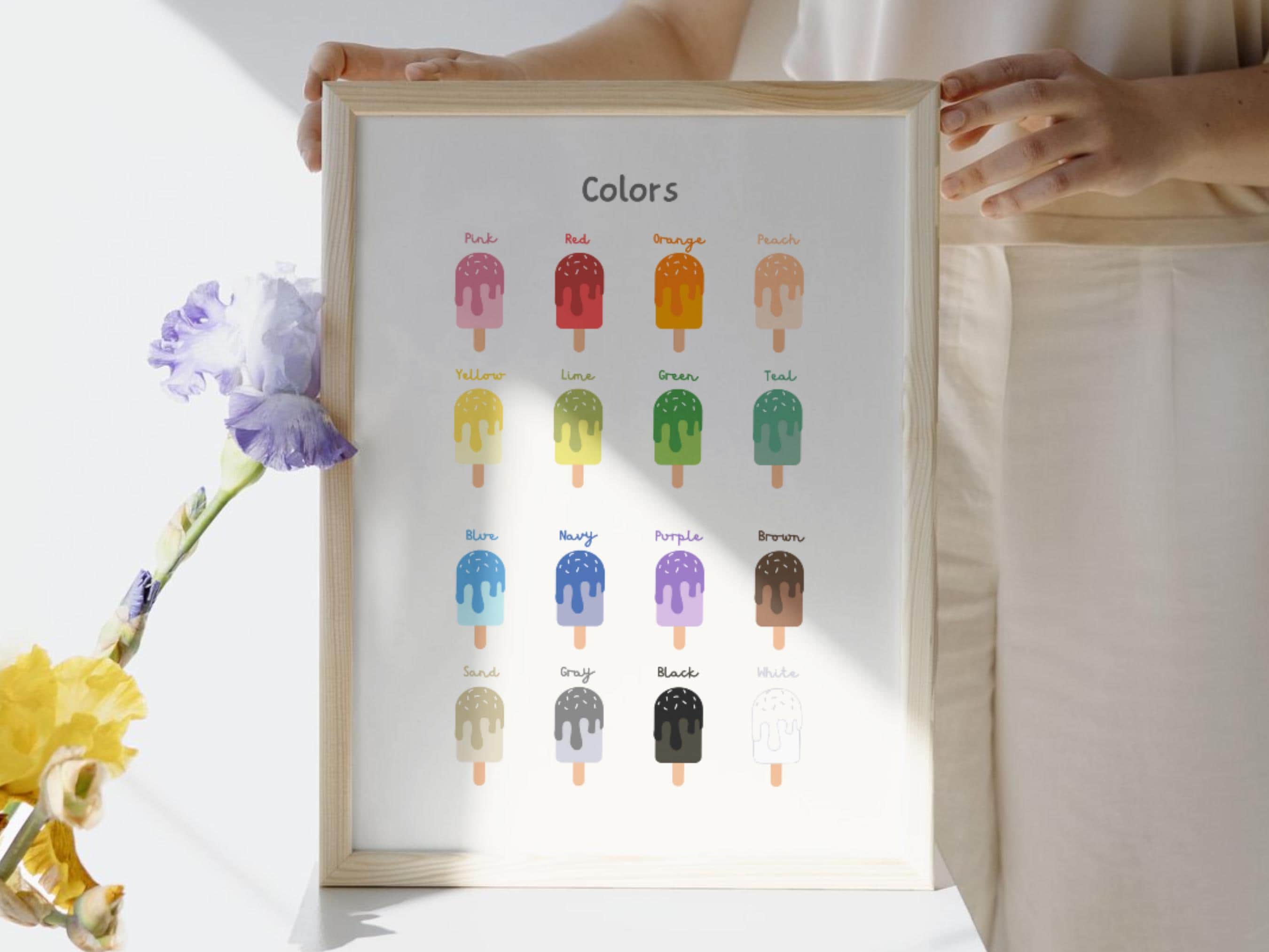 Color Poster for Kids, Montessori Color Chart Printable, Classroom ...