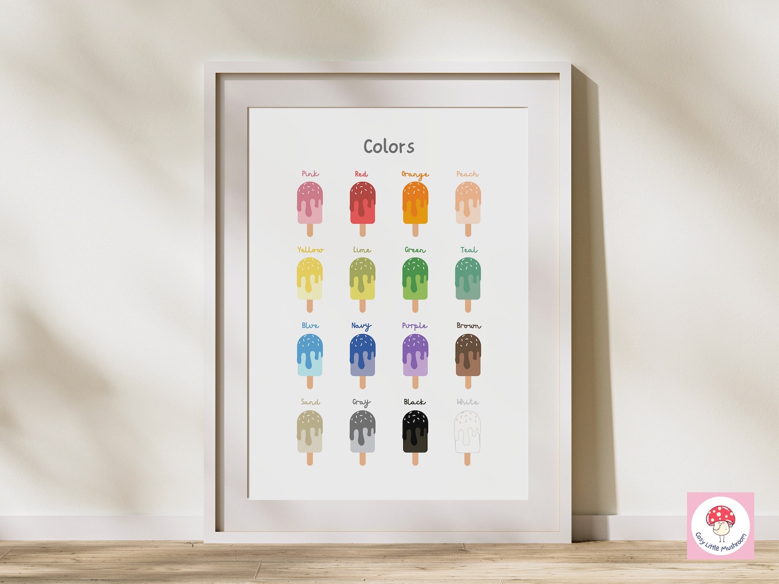 Color Poster for Kids, Montessori Color Chart Printable, Classroom ...