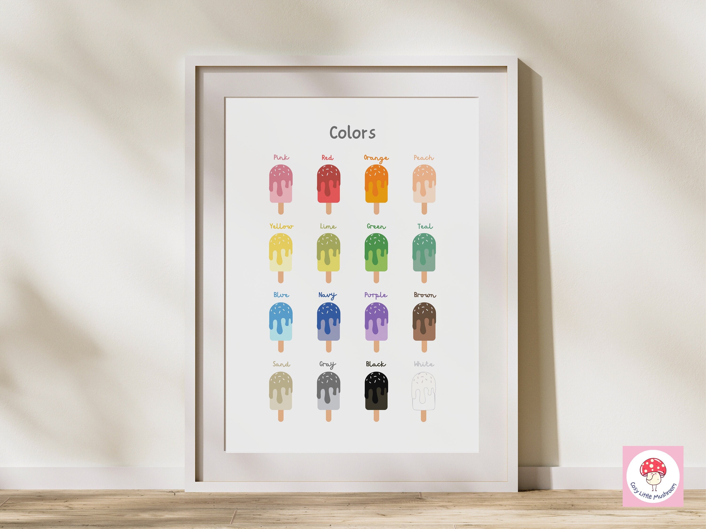 Color Poster for Kids, Montessori Color Chart Printable, Classroom ...