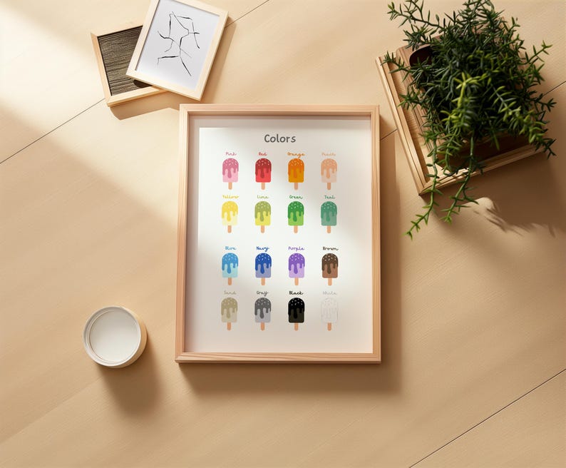 Color Poster for Kids, Montessori Color Chart Printable, Classroom ...