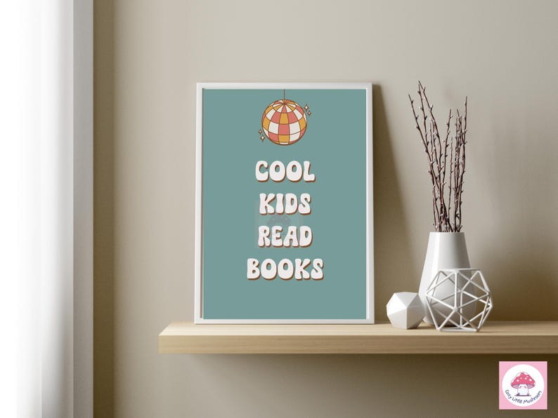 Set of 3 Printable Retro Posters for Reading Nook, Vintage Reading ...