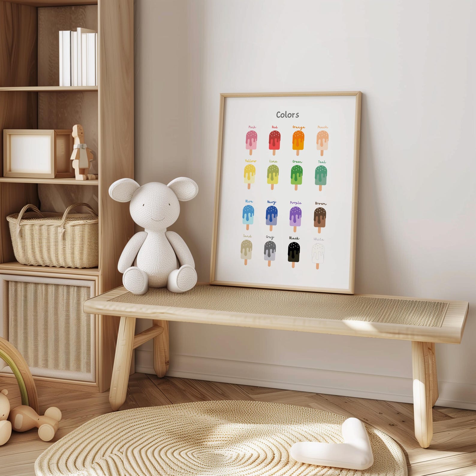 Color Poster for Kids, Montessori Color Chart Printable, Classroom ...