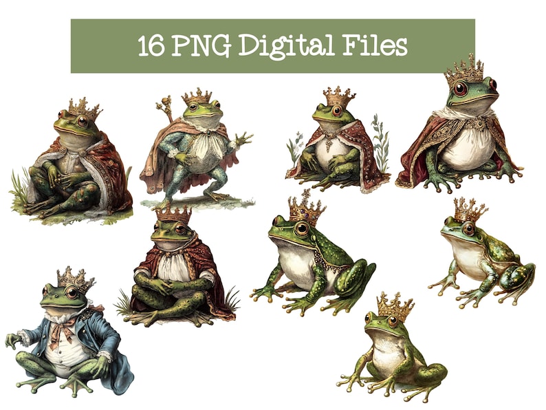 Frog Prince Clipart: Fairytale Illustrations for Scrapbooking ...