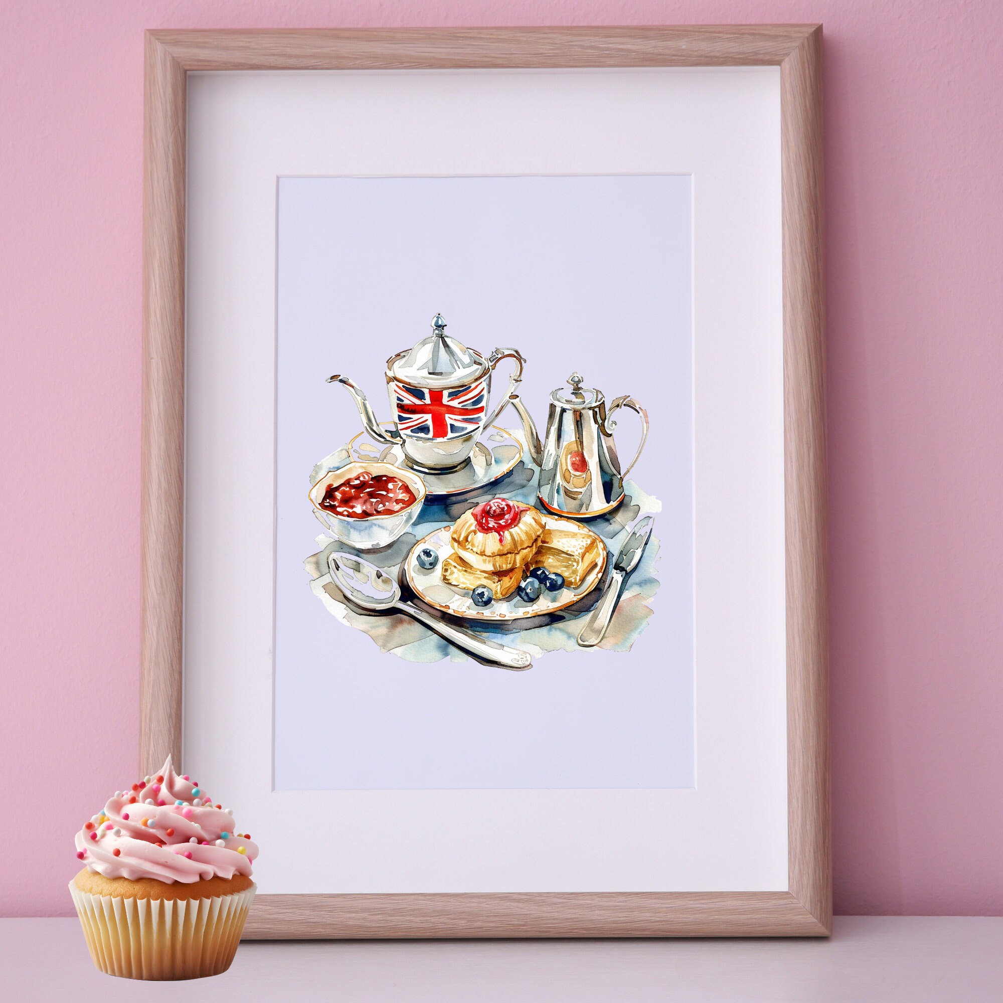 British Cream Tea Clip Art English Tea High Tea PNG Clipart Watercolor ...