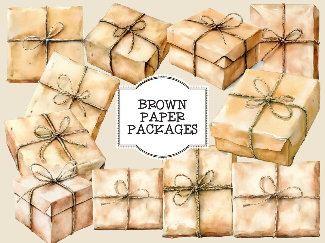 Brown Paper Packages and Parcels Clipart, Mailing Packages, Packages ...