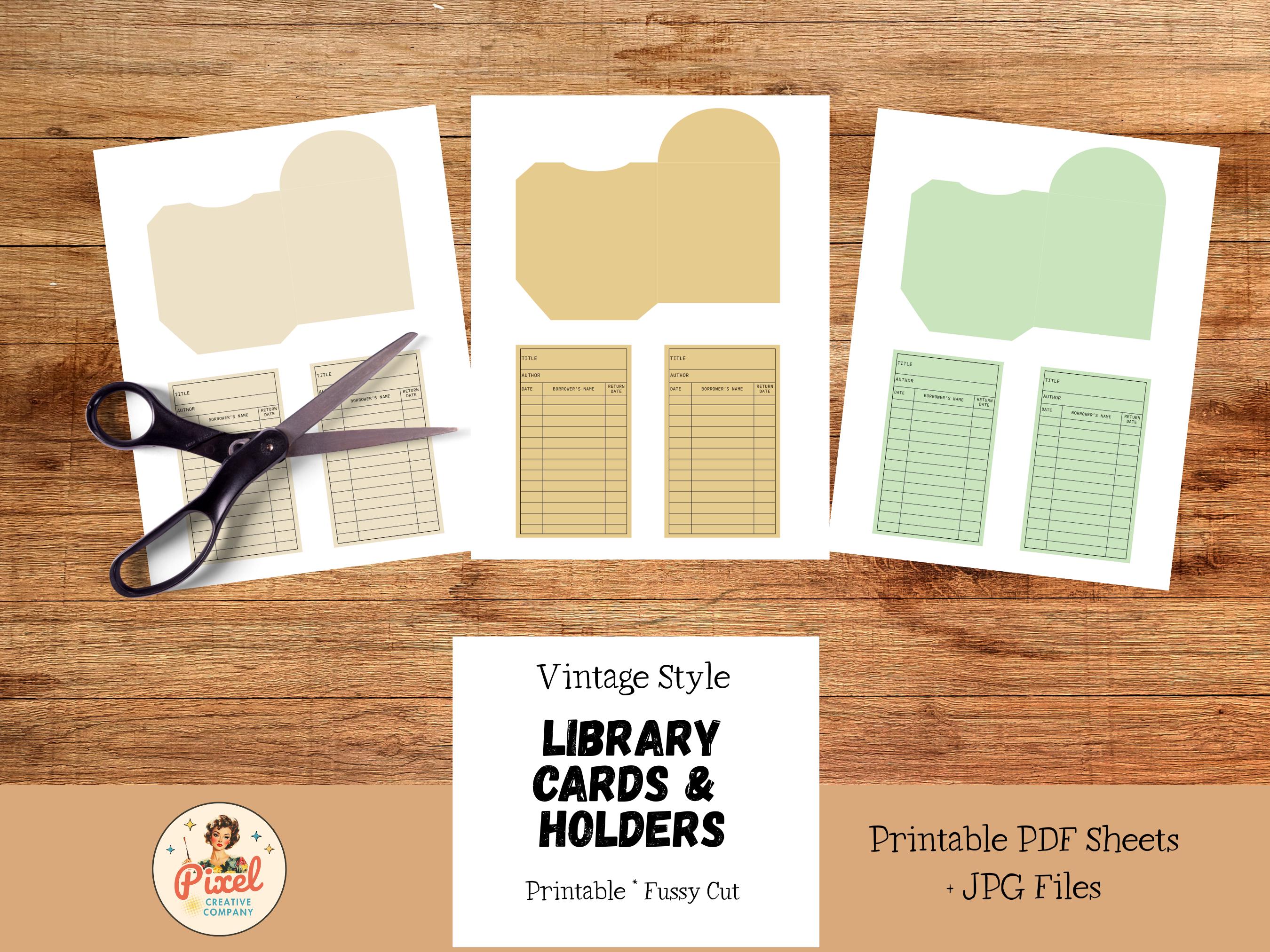 Vintage Library Cards: Printable Ephemera for Junk Journals (PDF & JPG ...