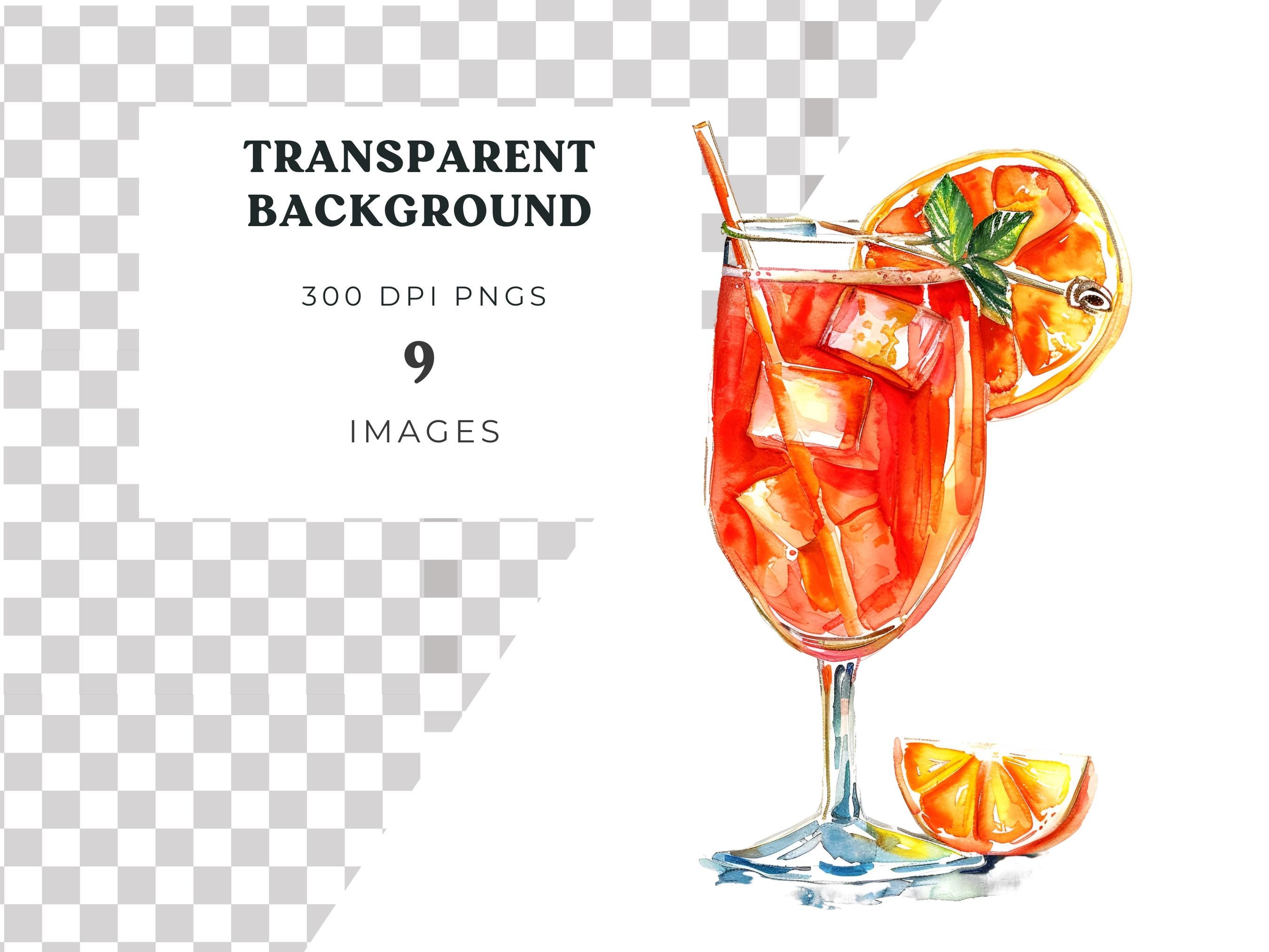 Aperol Spritz Watercolor Digital Clip Art Set - Summer Cocktail ...
