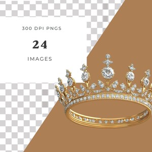 Vintage Gold Crowns Clipart: Commercial Use Graphics (PNG, PDF Download ...