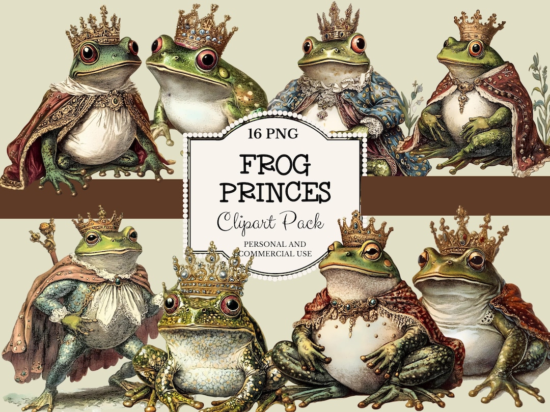 Frog Prince Clipart: Fairytale Illustrations for Scrapbooking ...