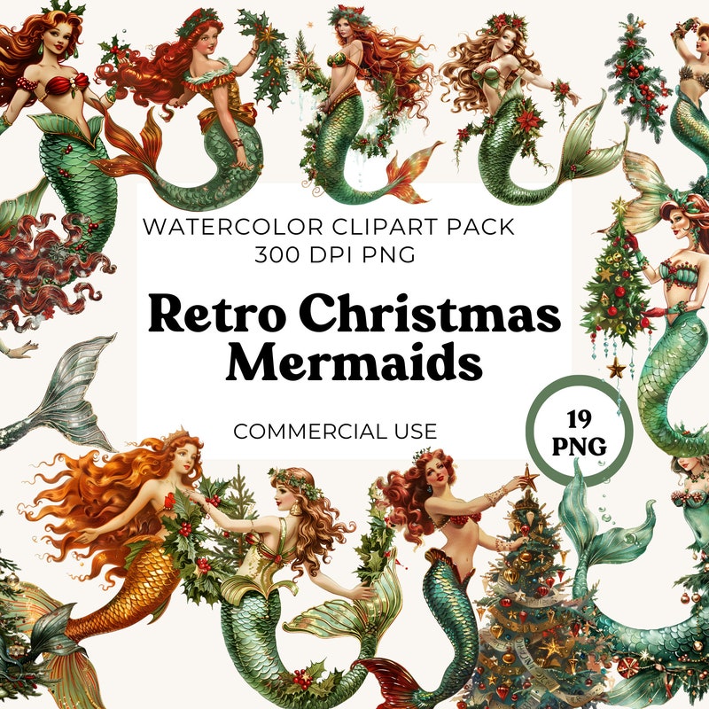 Christmas Mermaid - Etsy