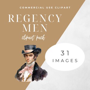 Regency Men Watercolor Clipart | Commercial Use | Historic Vintage ...