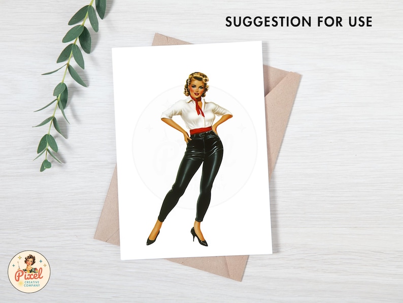 1950s Rockabilly Women Clip Art: Retro Graphics (PDF Download) - Etsy