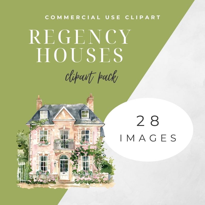 Regency Era House Clip Art: High-resolution Historic Illustrations ...