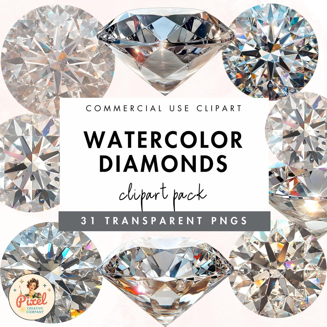 Diamonds Gem Clipart Graphics | Diamond Illustrations | Sparkling ...