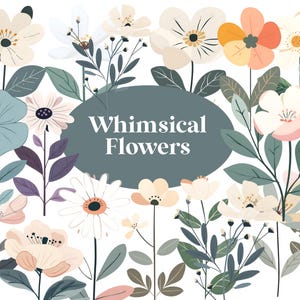 Whimsical Flowers Floral Clipart | Floral Clip Art | Colorful Flower ...